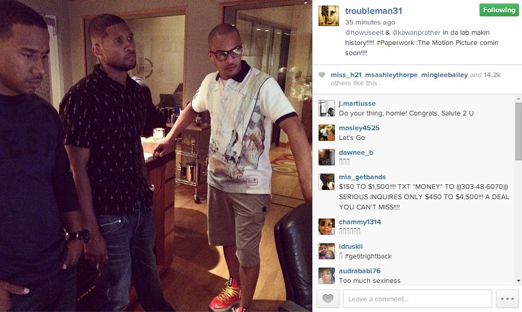 T.I. is "making history" in the studio with Usher [PHOTO]