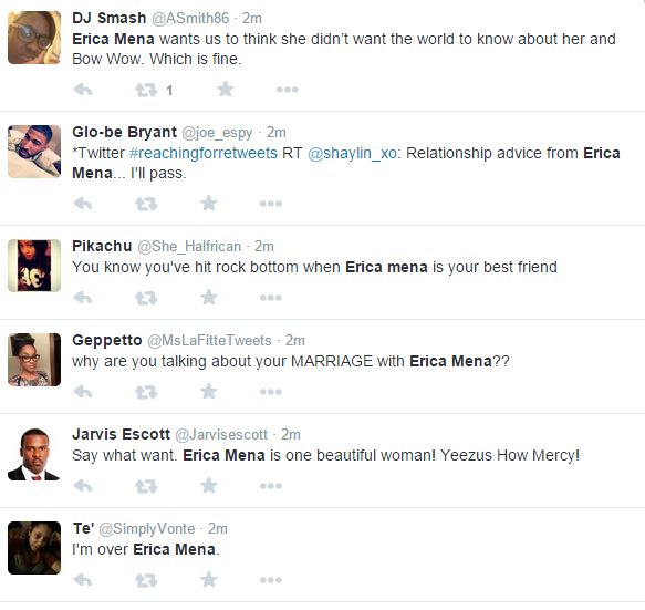 Twitter reacts to Erica Mena revealing her relationship with Bow Wow ...