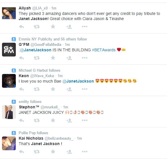 Janet Jackson makes appearance at #BETAwards, Tinashe and Ciara do ... Janet Jackson makes appearance at #BETAwards, Tinashe and Ciara do ...