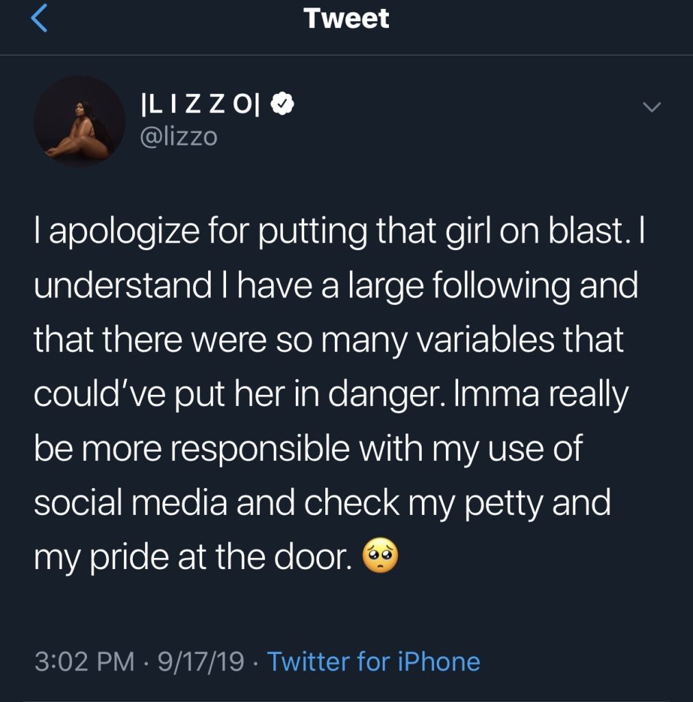 Lizzo Publicly Apologizes After Putting Postmates Driver On Blast On ...