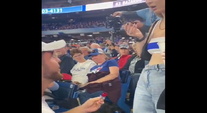 Man proposes to his girlfriend with a ring pop and she slaps him
