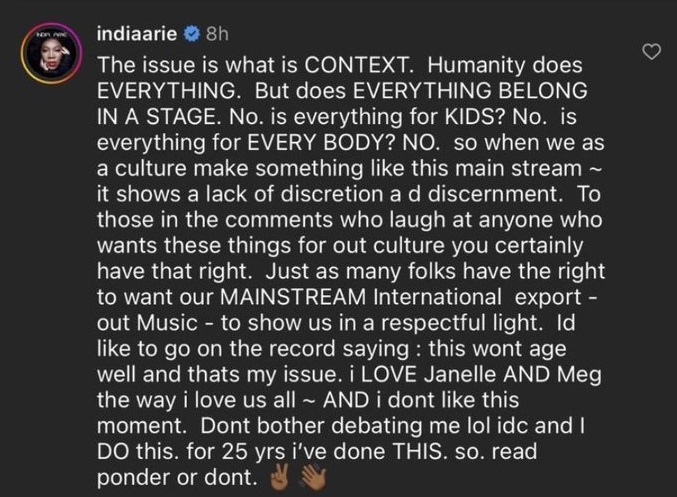 India Arie calls out Janelle Monae and Megan Thee Stallion India Arie calls out Janelle Monae and Megan Thee Stallion