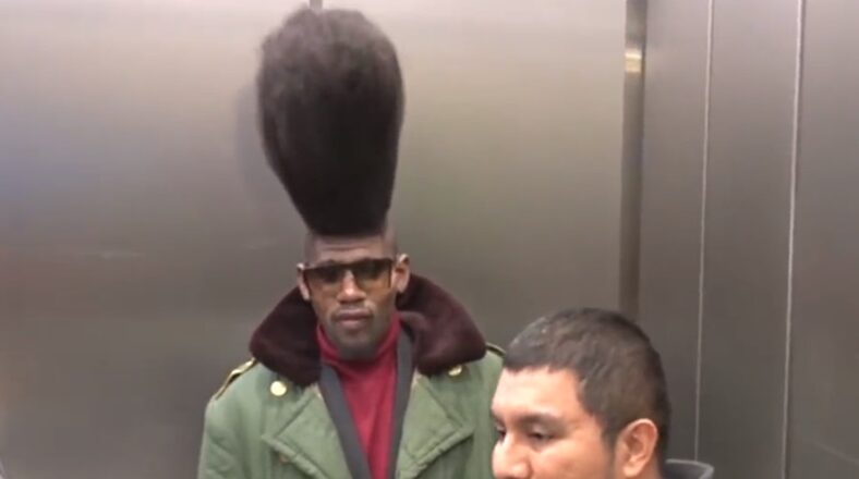 Guy at LAX goes viral for having incredibly tall high top fade