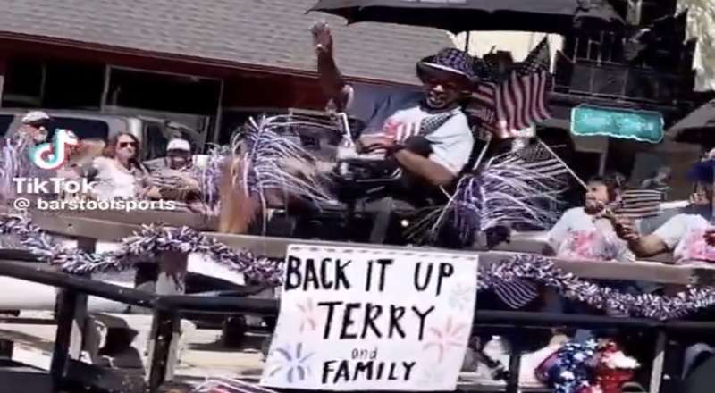 “Back It Up, Terry” star goes viral again in 4th of July parade