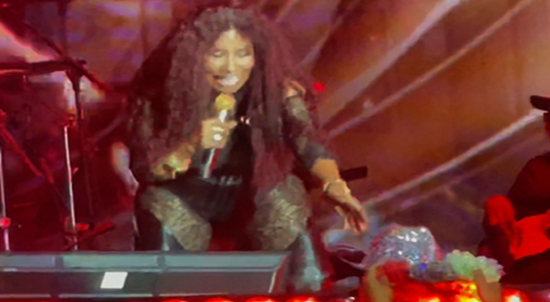 Chaka Khan makes fan give her their hat mid-performance